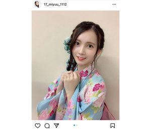 AKB48・水島美結、サイリウムカラーの浴衣姿で透明感バツグンの横顔を披露 | WWSチャンネル
