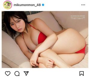 HKT48・田中美久、鮮烈赤ビキニ姿の美尻＆裏ももショットにファンもんもん！ | WWSチャンネル